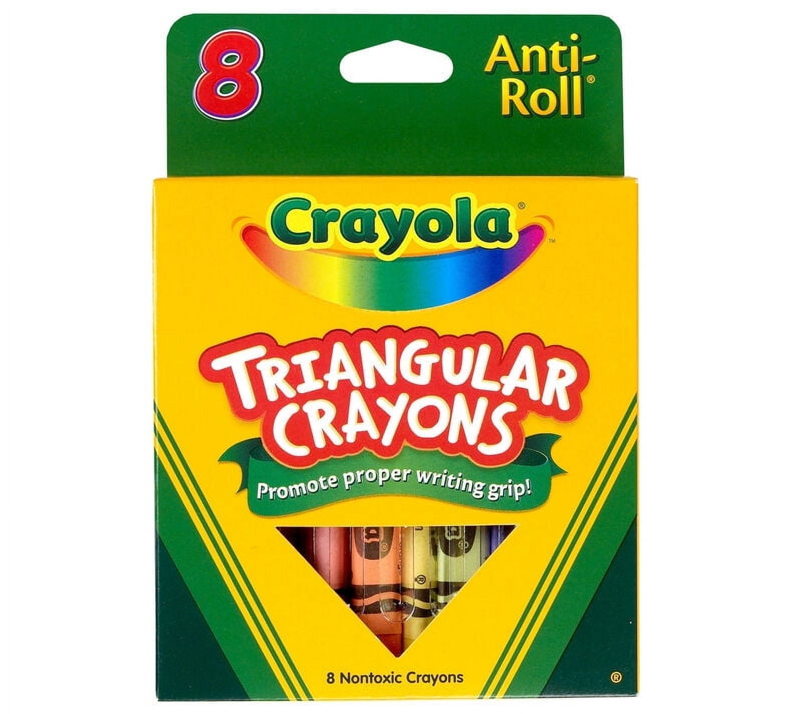 Crayola Anti-Roll Triangular Crayons 8 Count, 1 Pack of 20 Piece ...