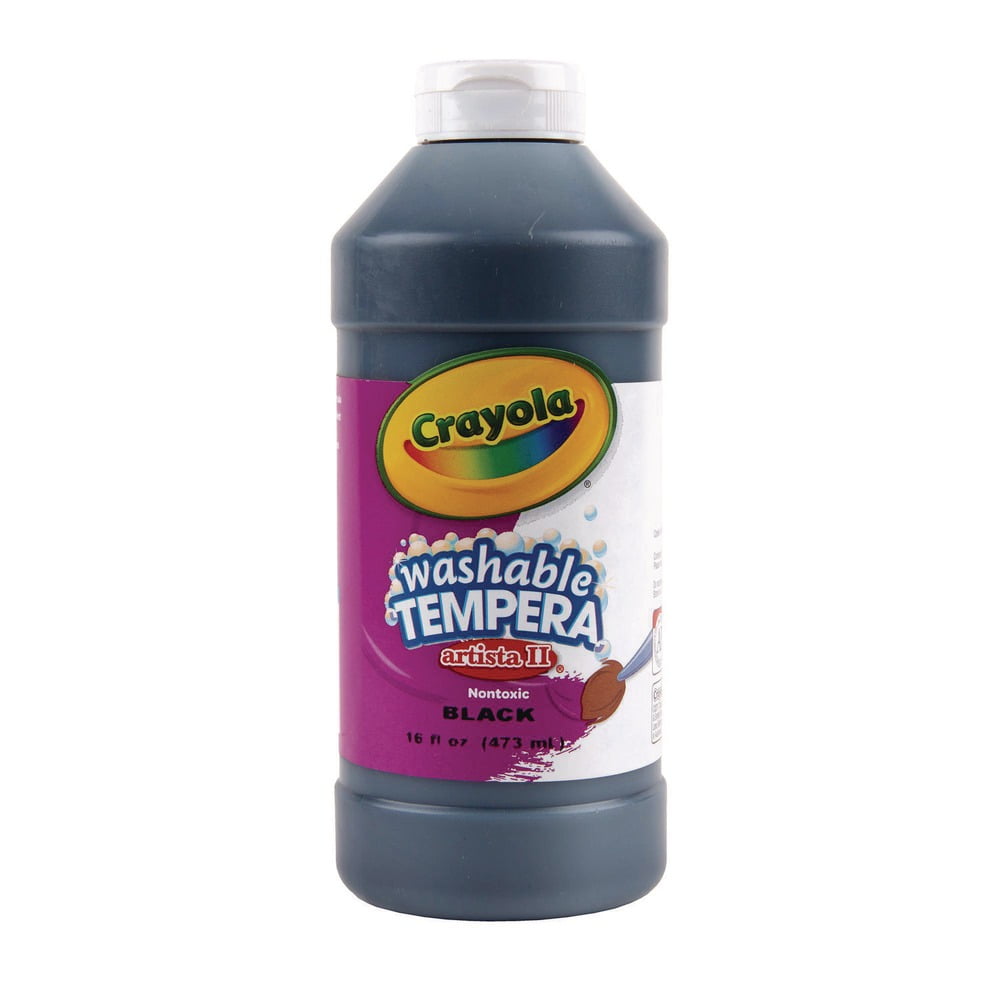 Crayola Artista II Black Tempera Paint, Washable, Non-Separating ...