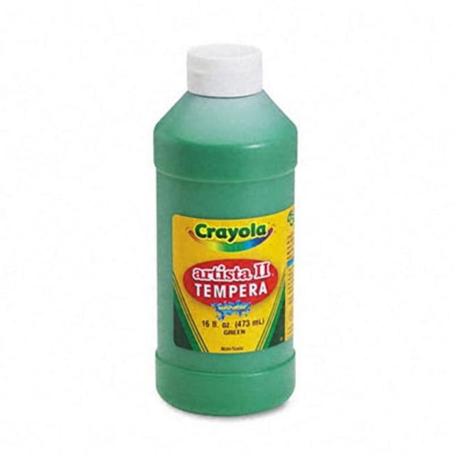 Crayola. Artista II Washable Tempera Paint Green 16 oz - Green - 16.000 ...