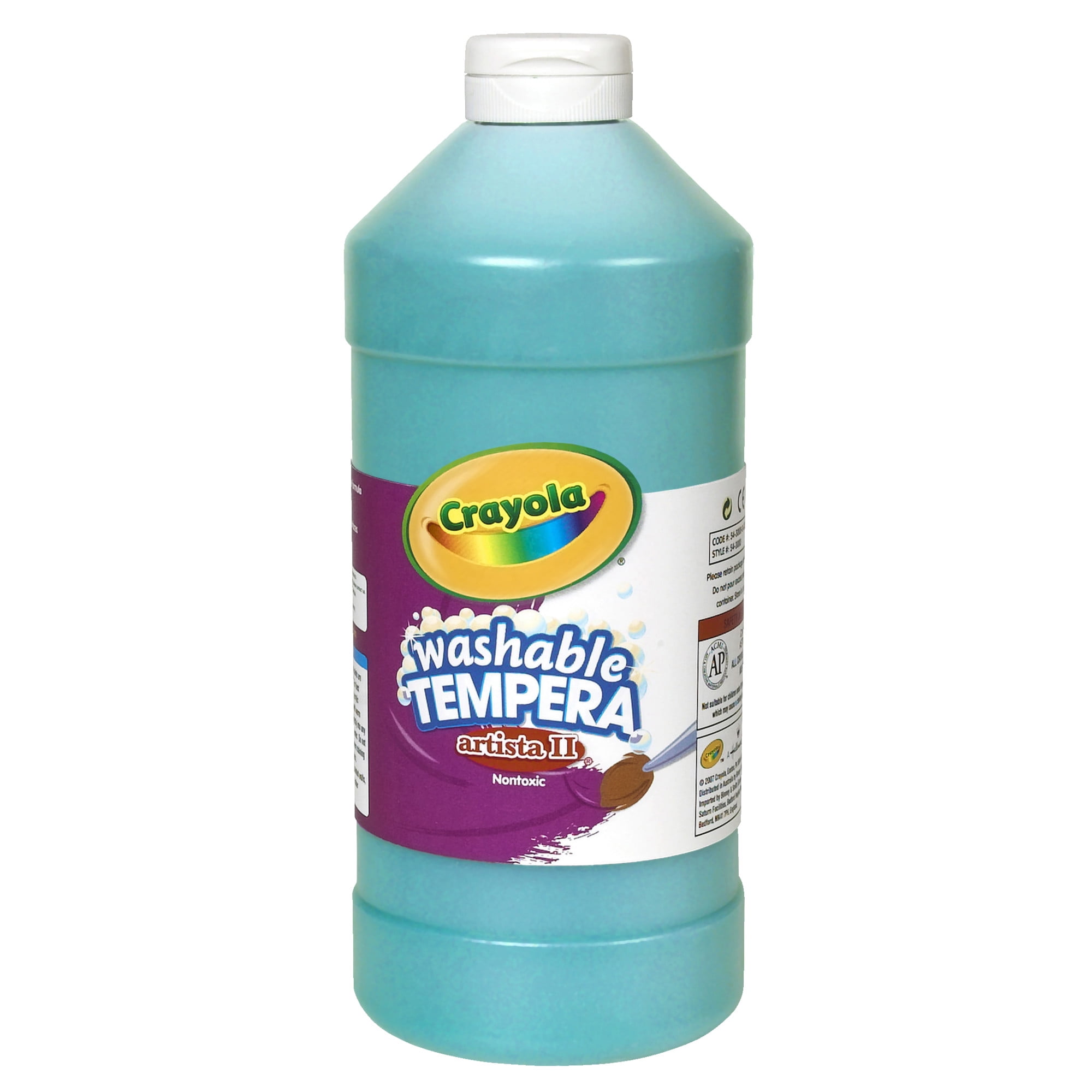 Crayola Artista II Washable Tempera Paint, Turquoise, Quart - Walmart.com