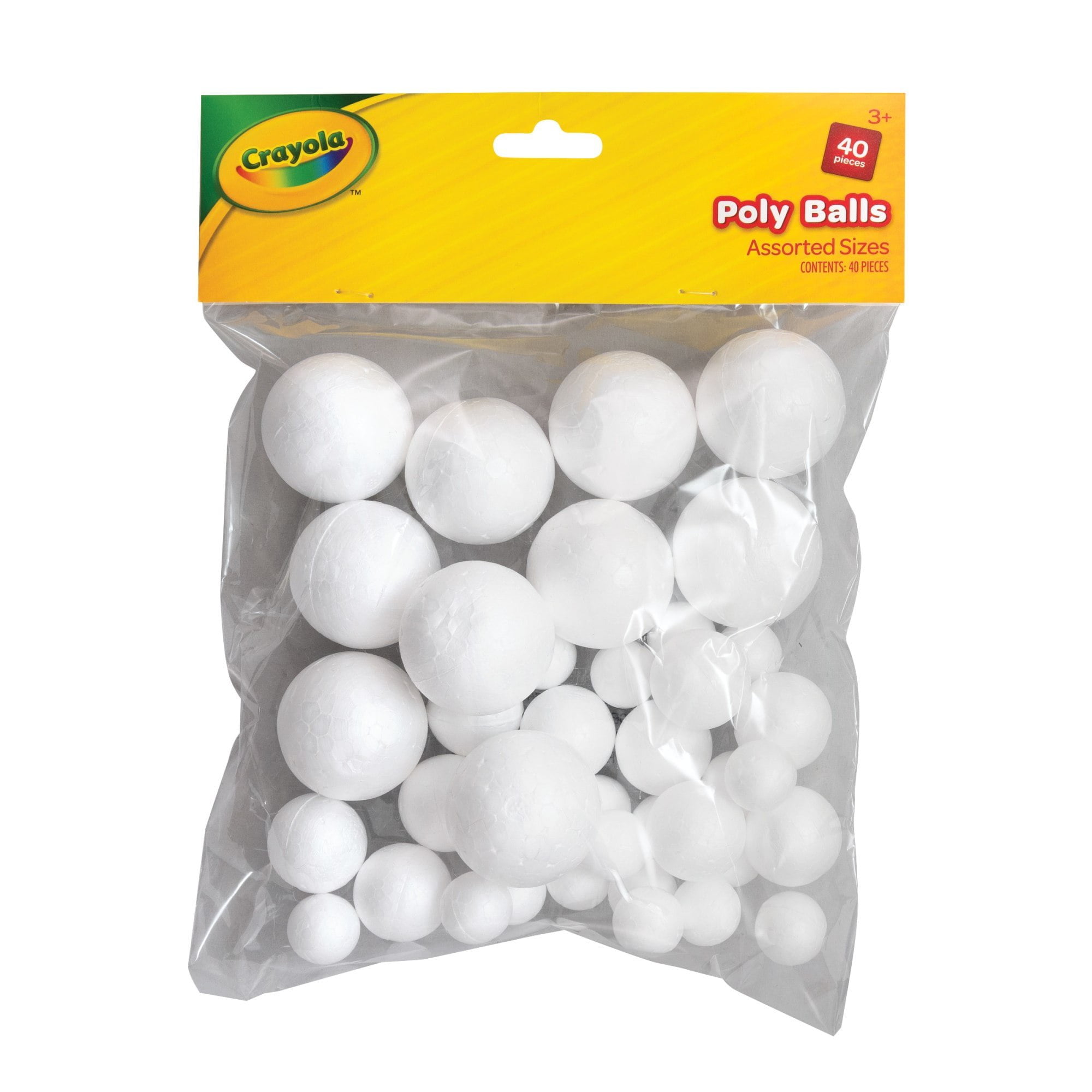 Crayola Assorted Poly Balls, White, Pack Of 40 Balls - Walmart.com