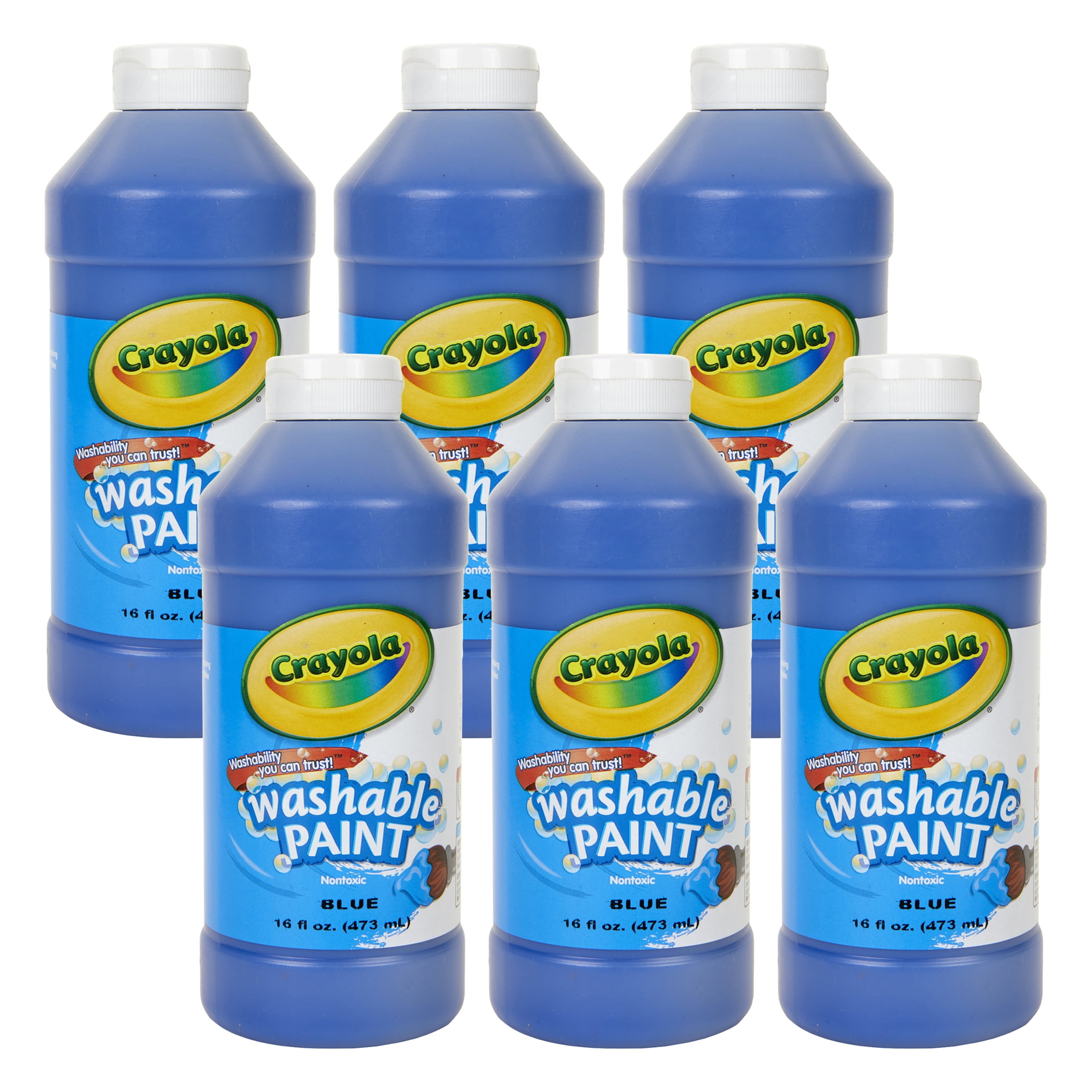 Crayola Washable Paint, Blue, 16 oz. Bottles, Pack of 6 - Walmart.com