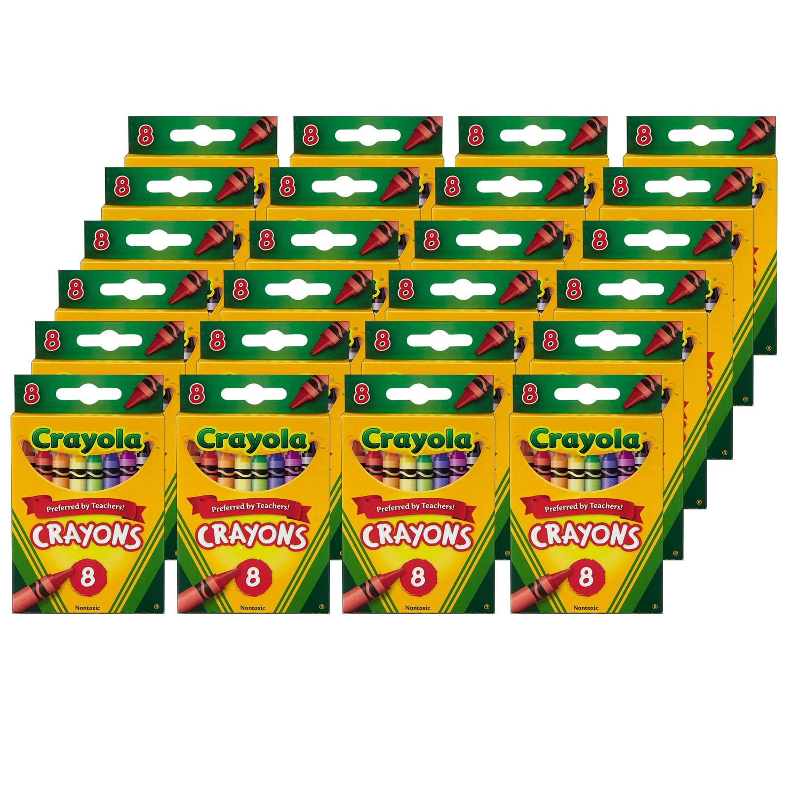 Crayola Crayons, Regular Size, 8 Colors Per Box, 24 Boxes - Walmart.com