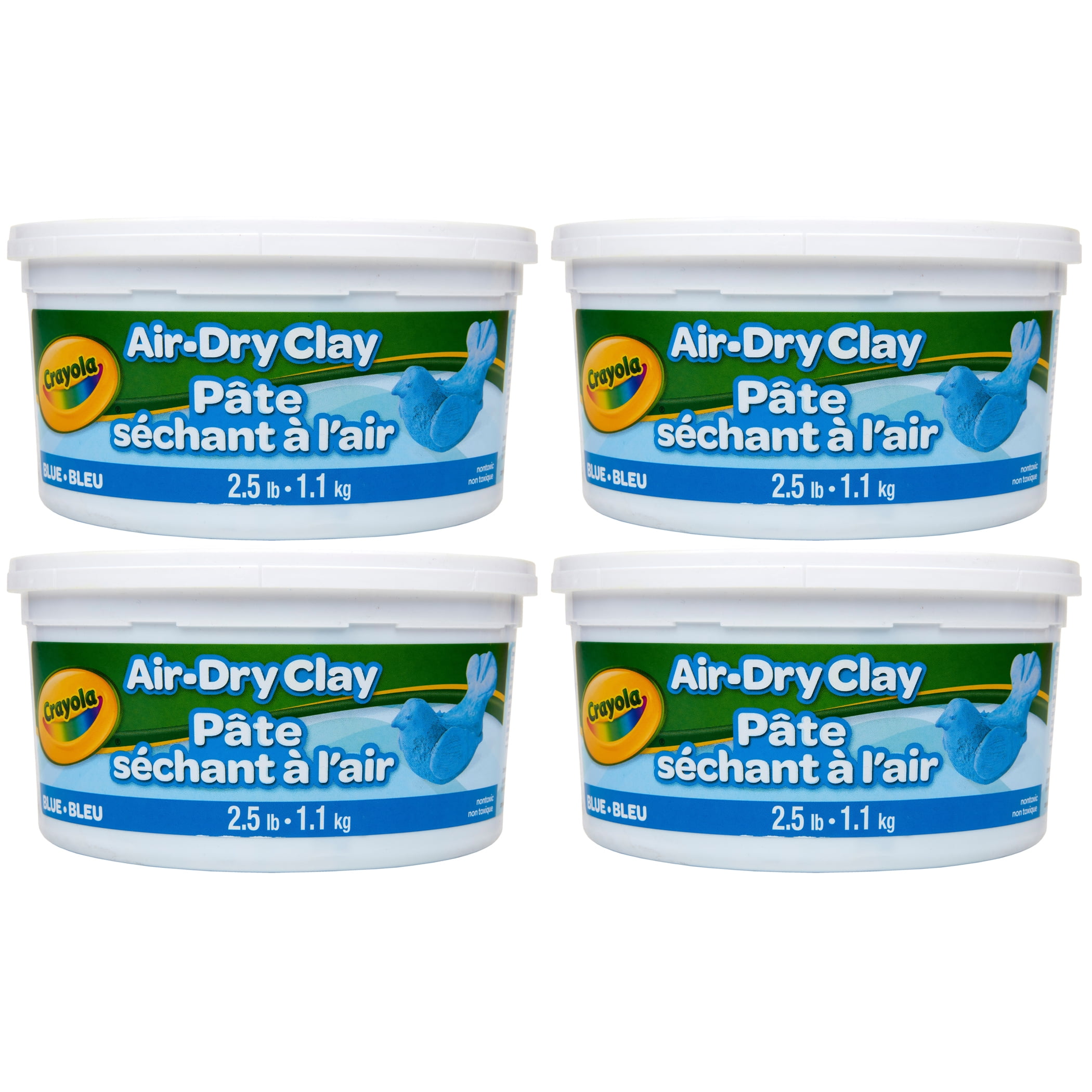 Crayola Air Dry Clay, 2.5lb Tub, Blue, Pack of 4 - Walmart.com