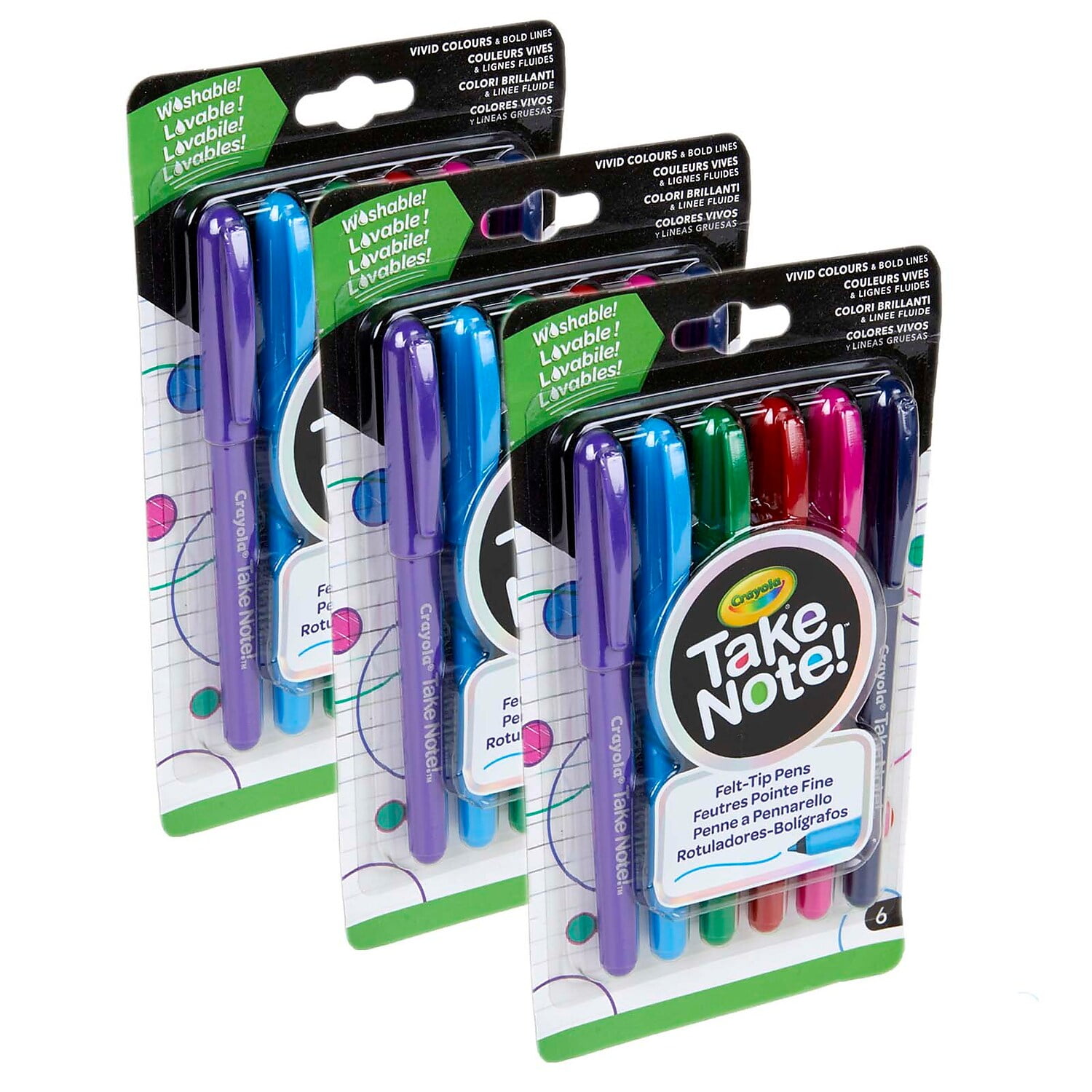 Crayola Take Note Washable Felt Tip Marker Pens, Ultra-Fine, 18 Markers ...