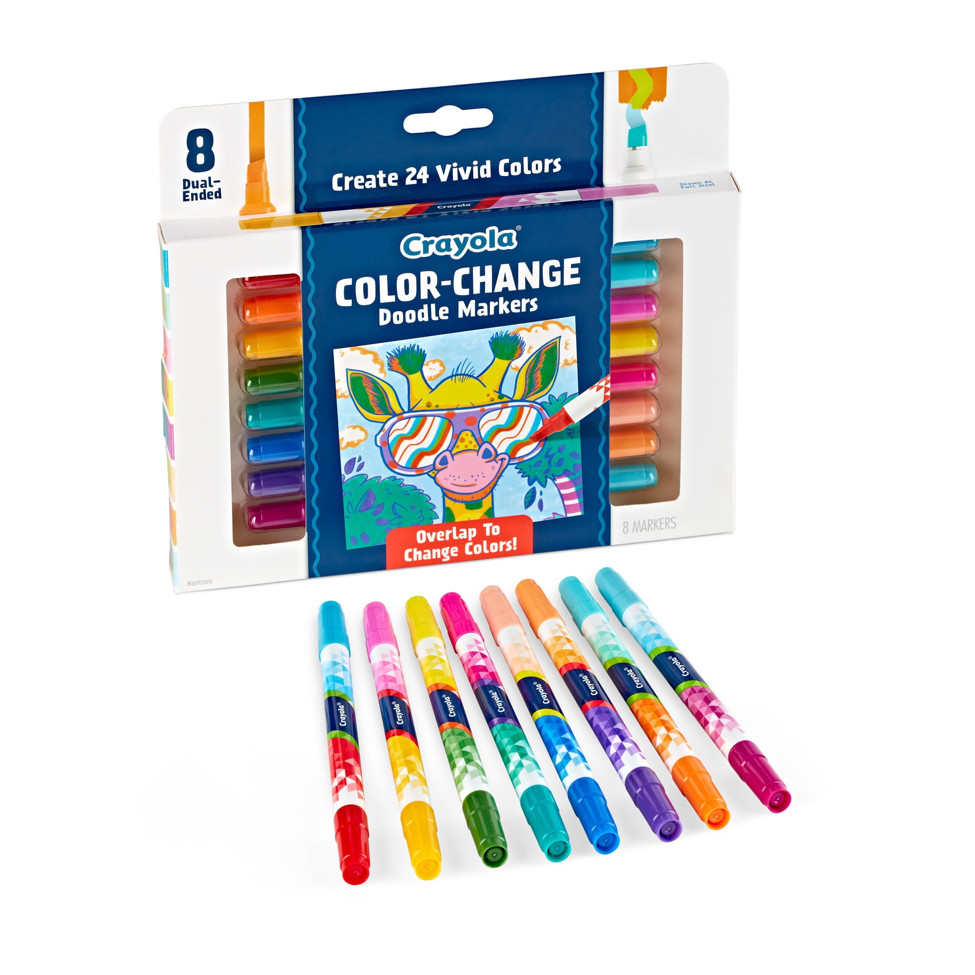 Crayola® Color Change Doodle Markers, Chisel Points, Assorted Barrel ...