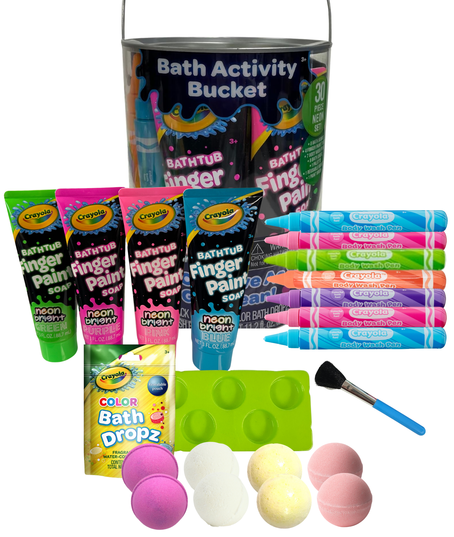 Crayola Bath Tub Activity Bucket Kid's Bundle, 30-Piece Set - Walmart.com