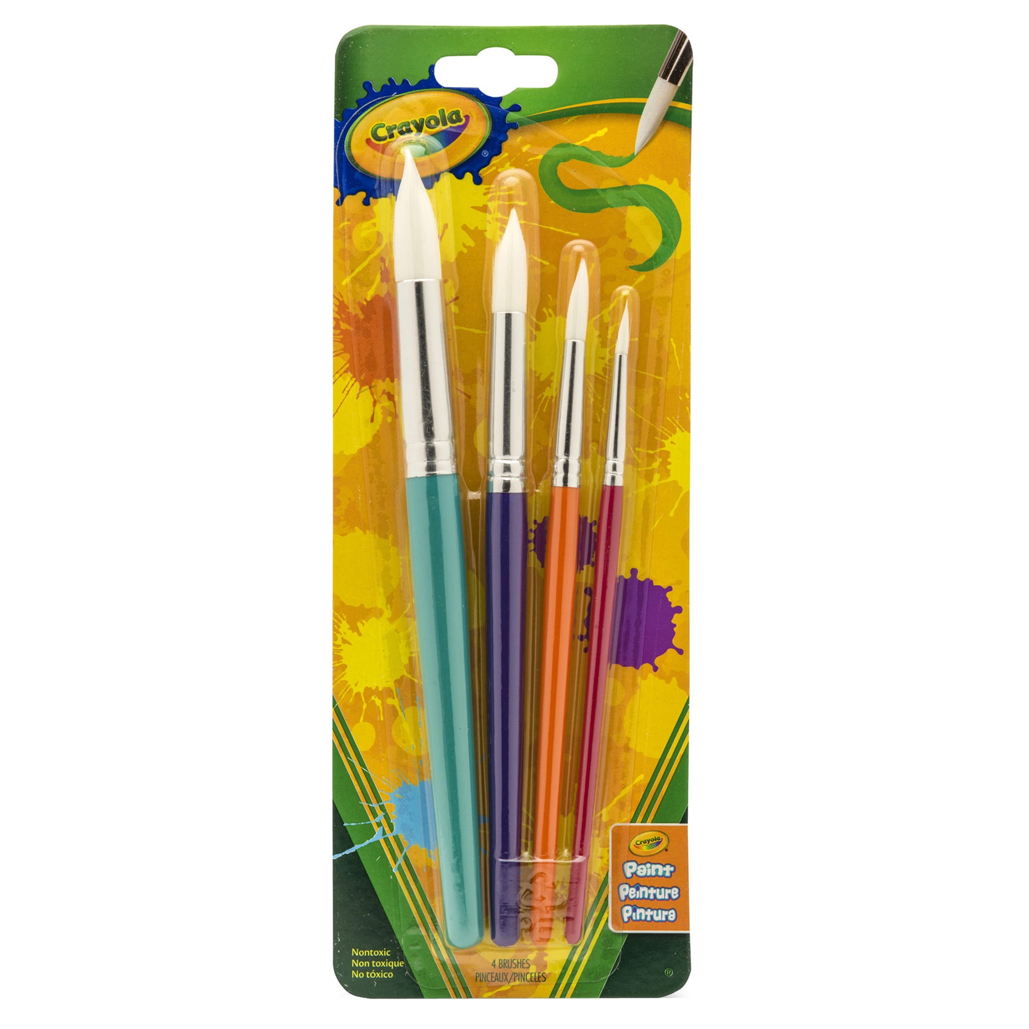 Crayola Big Paintbrush Set, Round, 4 Per Pack, Set Of 4 Packs - Walmart.com