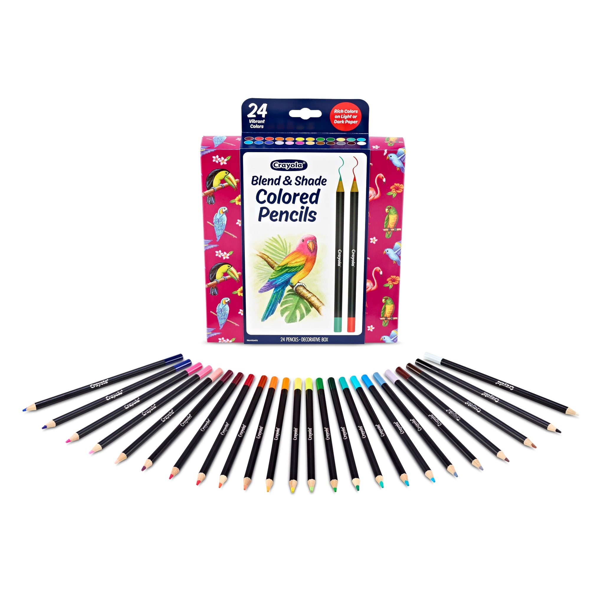 Crayola Blend & Shade Colored Pencils, 24 Ct Colored Pencils for Adult ...