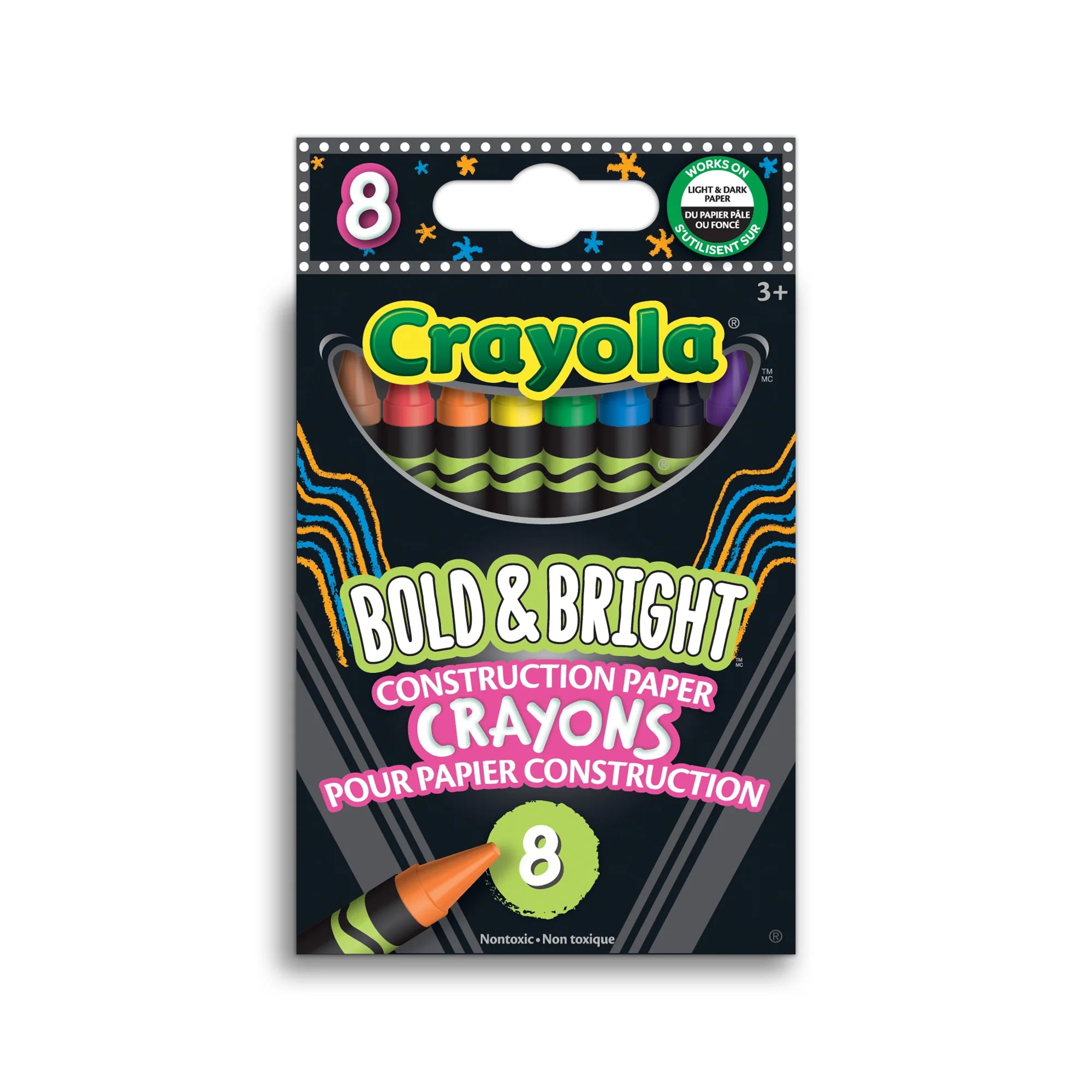 Crayola - Bold & Bright Construction Paper Crayons, 8 Count - Walmart.com