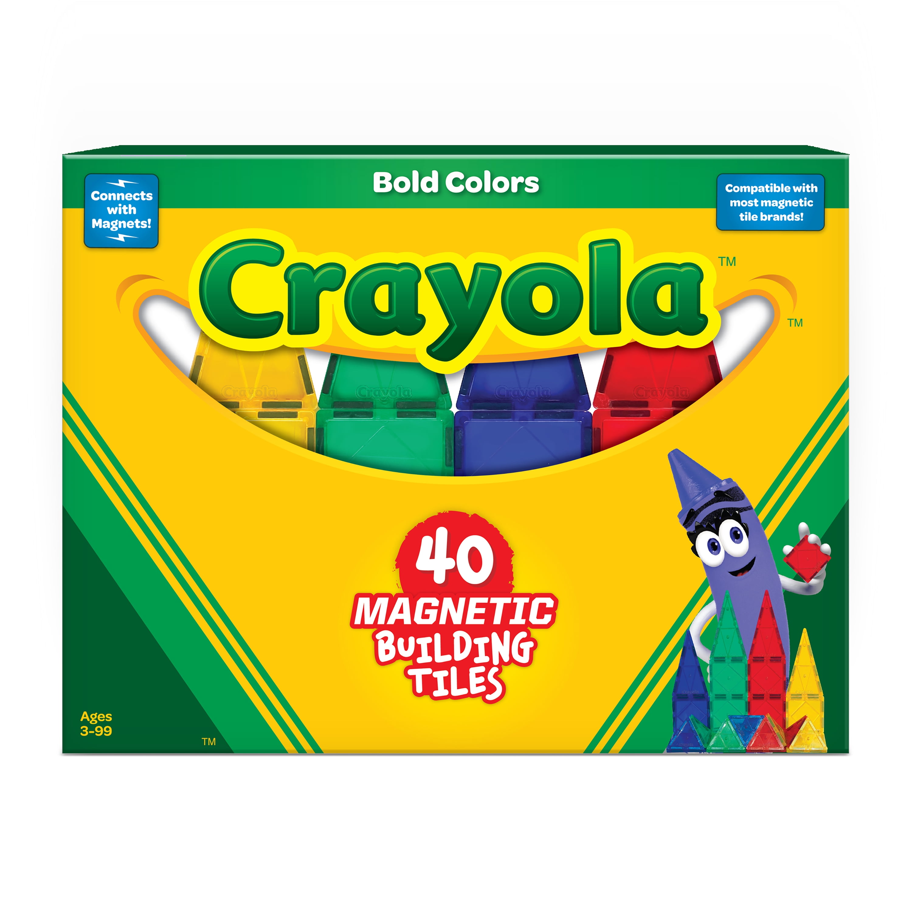 Crayola Bold Magnetic Tiles 40-Piece Set - Walmart.com