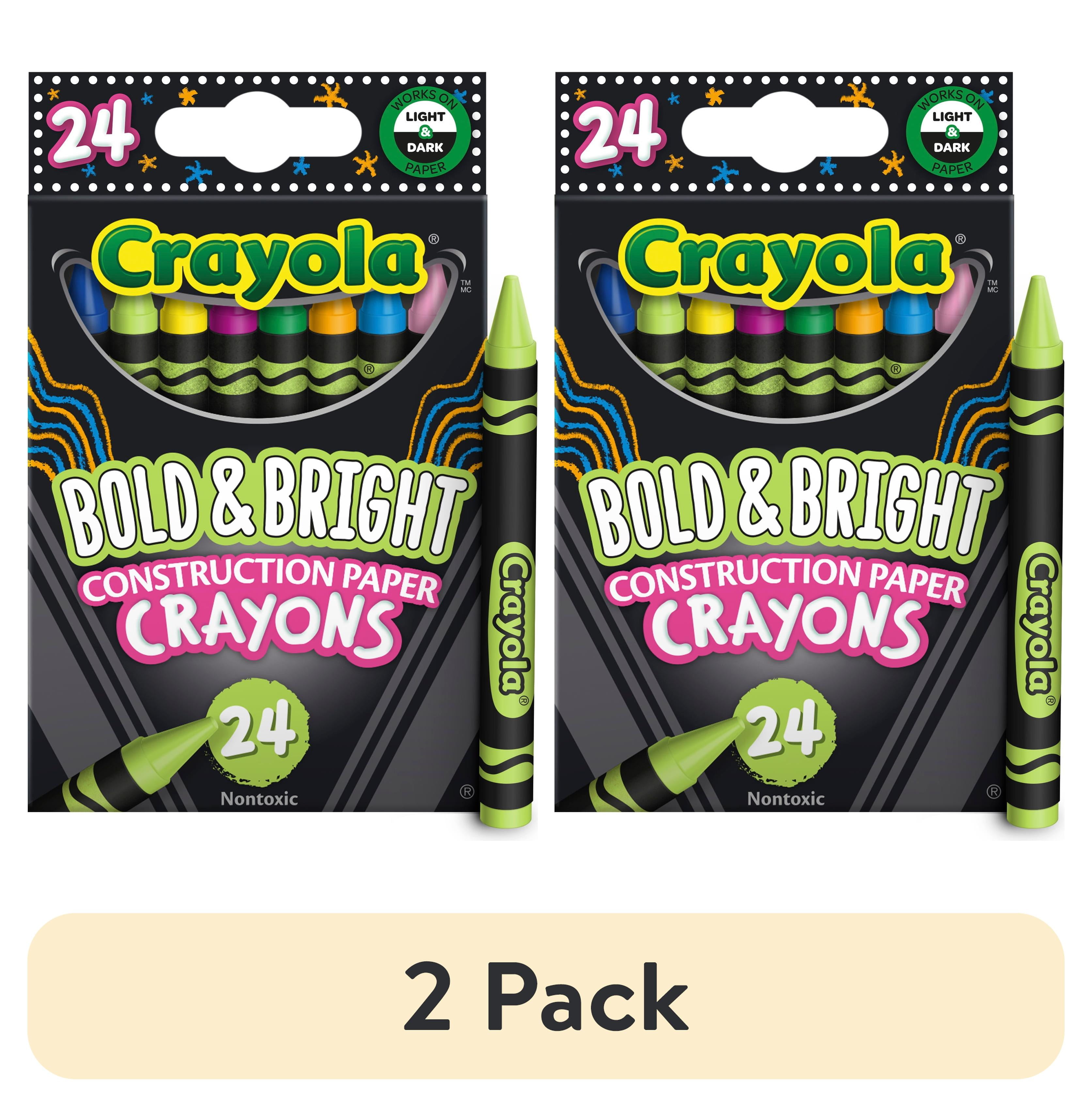 (2 pack) Crayola Bold and Bright Construction Paper Crayons, 24 Ct ...