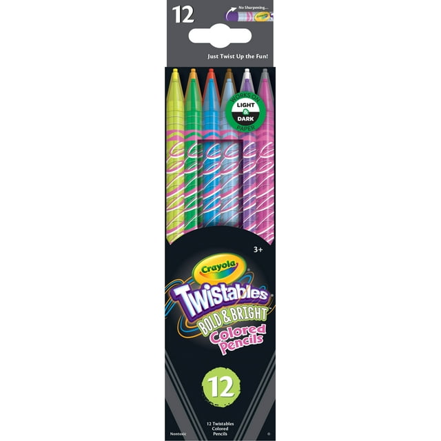 Crayola Bold and Bright Twistables Colored Pencils, 12 Count, Back to ...
