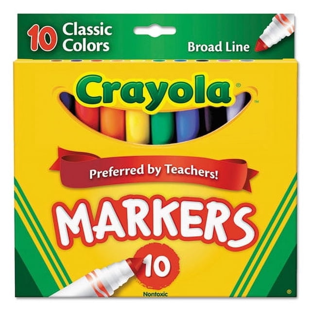 Crayola Broad Line Markers 10 Classic Colors *Made with Solar Power ...