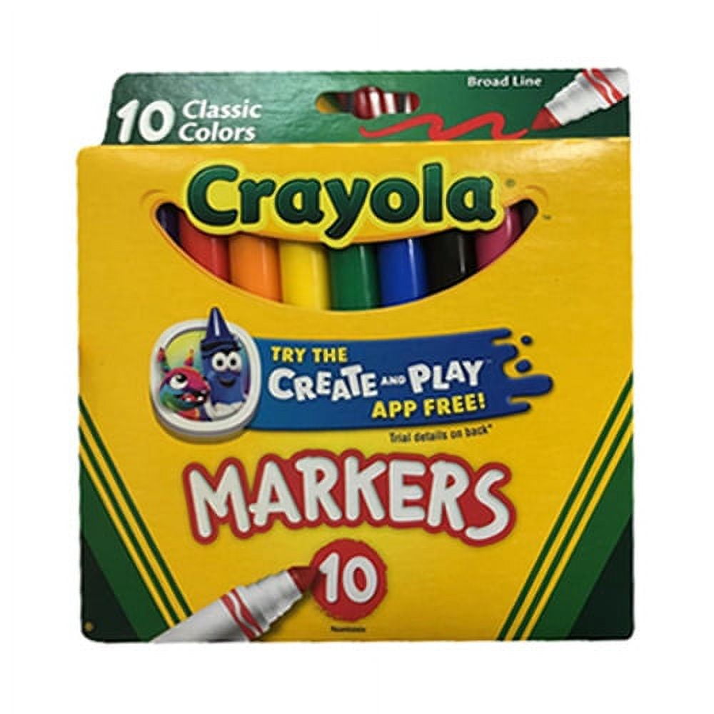 Crayola Broad Line Markers, Classic Colors - 10 Count, 3 Pack - Walmart.com