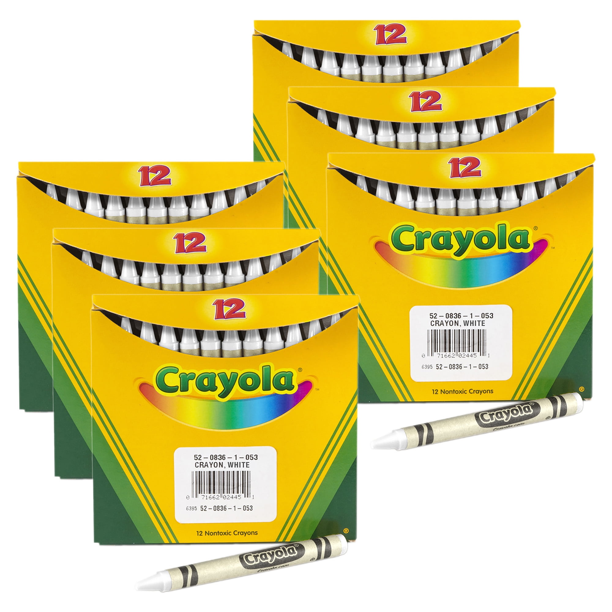 Crayola Bulk Crayons, Regular Size, White, 12 Per Pack, 6 Packs ...