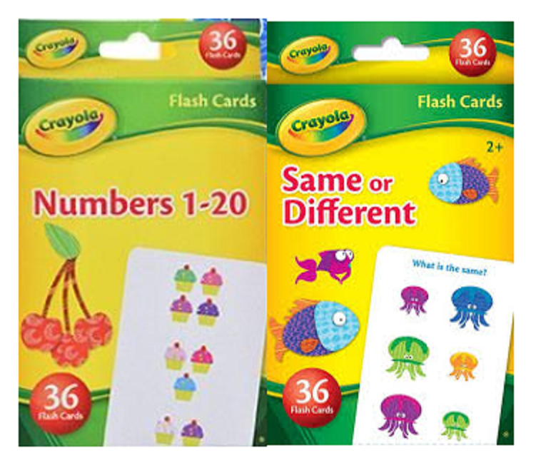 Crayola Bundle Flash Cards "Count 1 to 20" & "Same or Different" 36pc ...