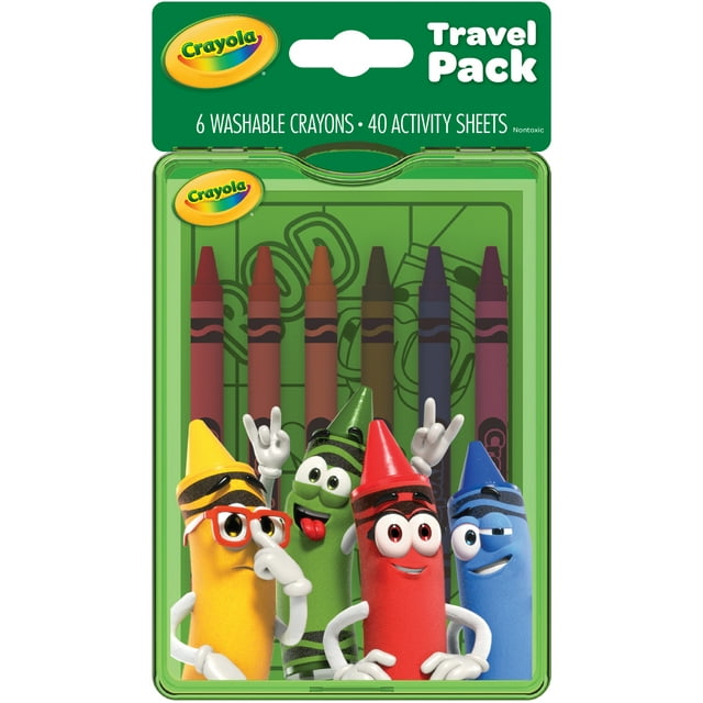 Crayola Characters Travel Pack, Art Set, 6 Crayons, 40 Coloring and ...