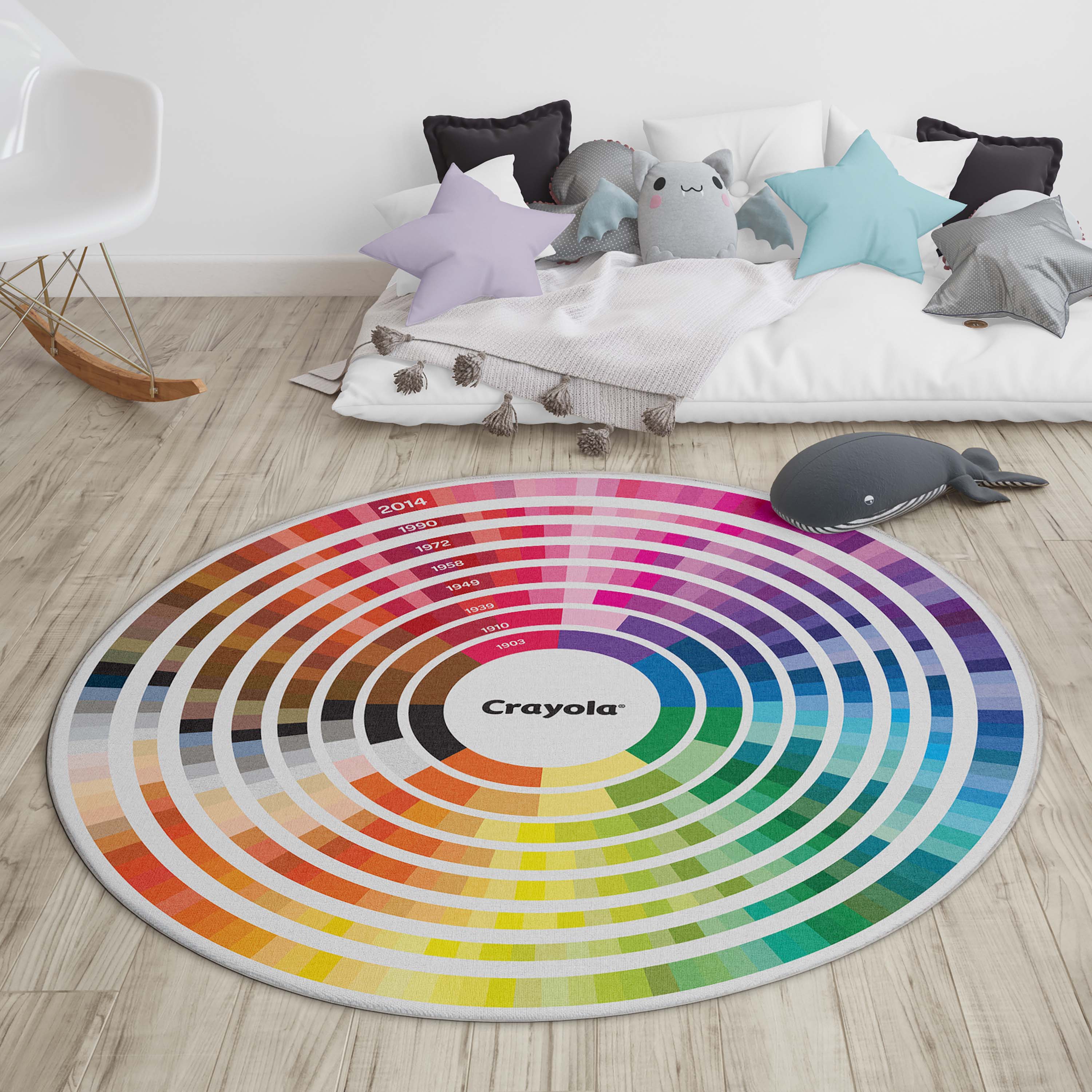 Crayola Color Wheel Multicolor Round Rug - Washable - Walmart.com