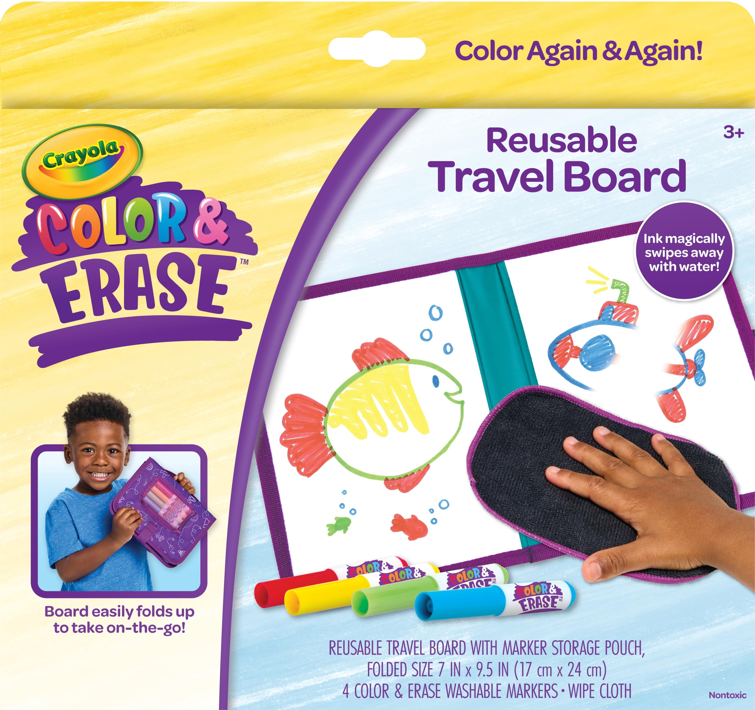 Crayola Color & Erase Drawing Board for Kids, Travel Coloring Kit ...