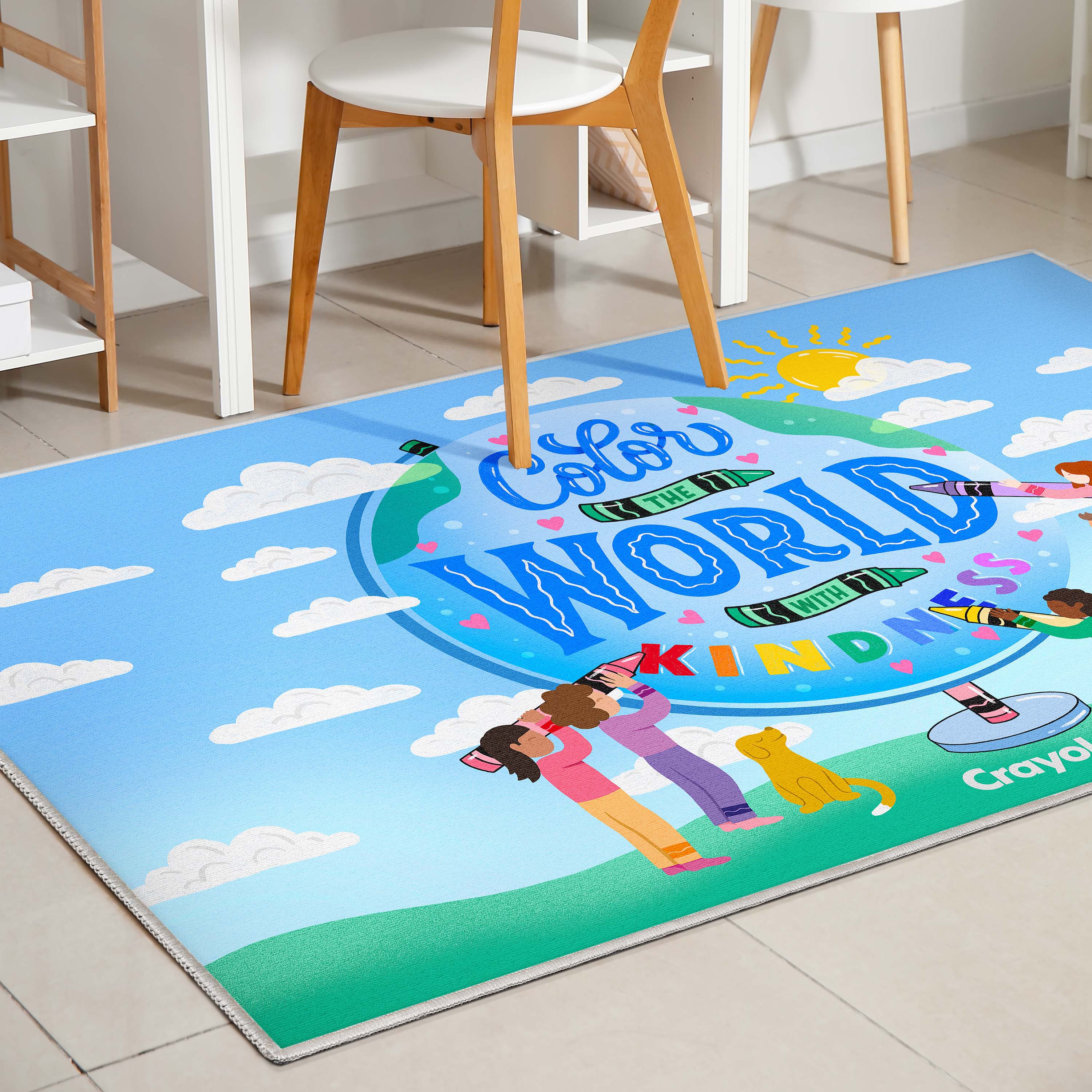 Crayola Color The World 3'3" x 5' Blue Area Rug by Well Woven - Walmart.com