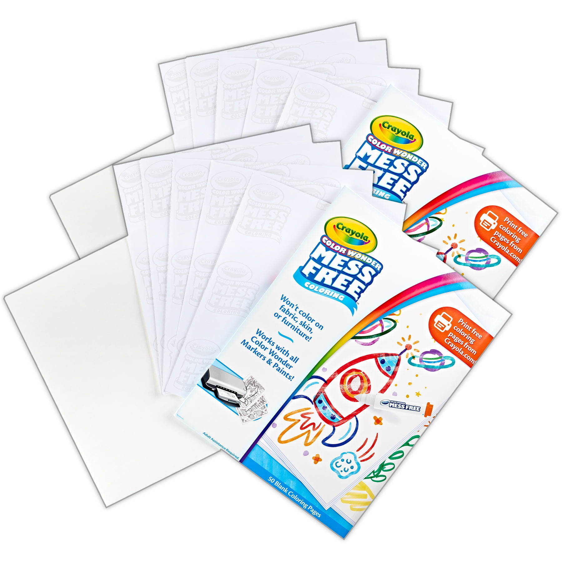 Crayola Color Wonder Blank Coloring Pages, 50 Per Pack, 2 Packs ...