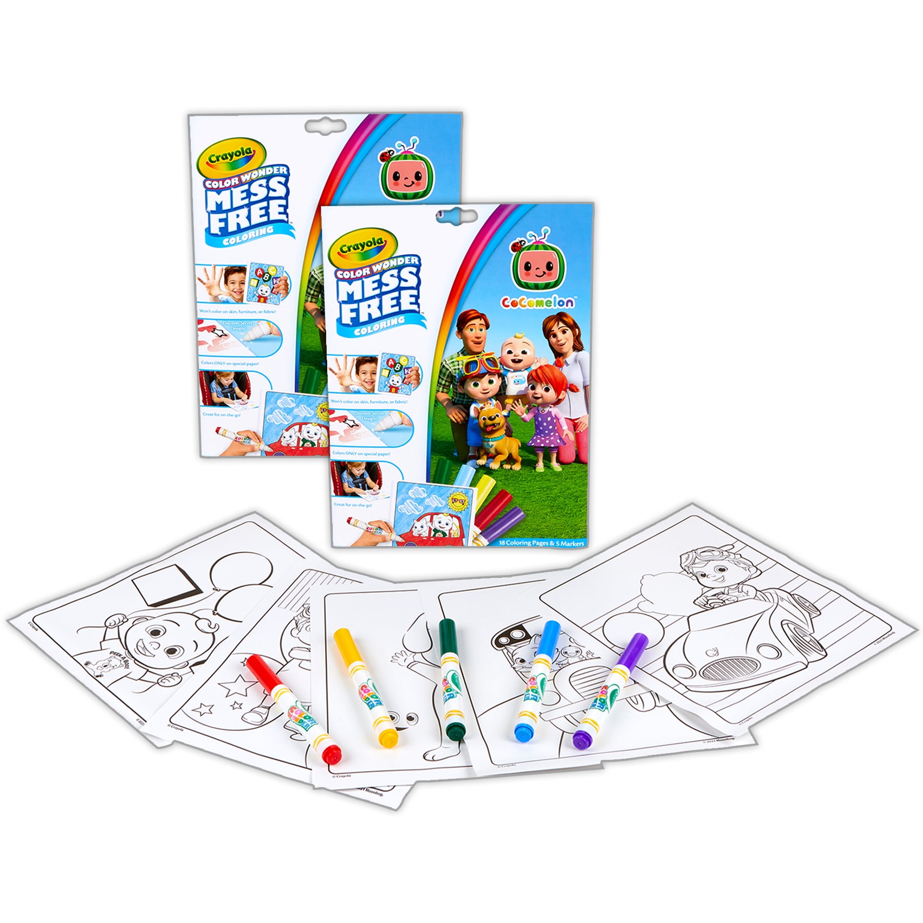 Crayola Color Wonder Coloring Pad & Markers, Cocomelon, 2 Sets ...
