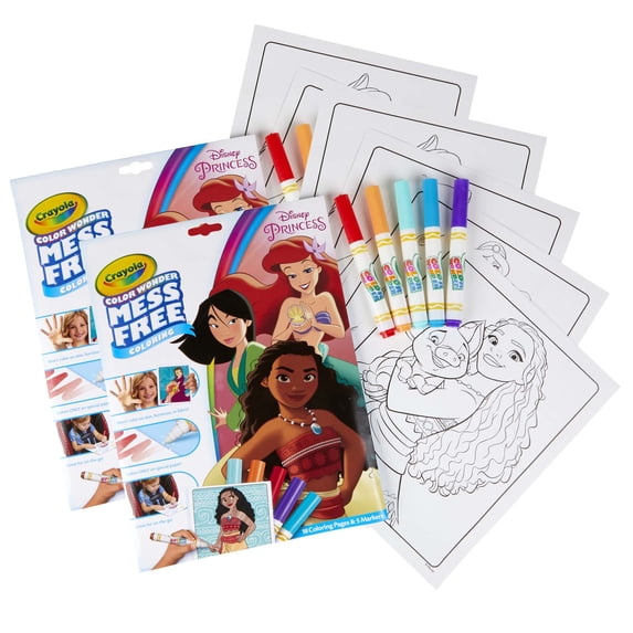 Crayola Color Wonder Mess Free Coloring Pad & Markers, Princess, 2 Sets ...