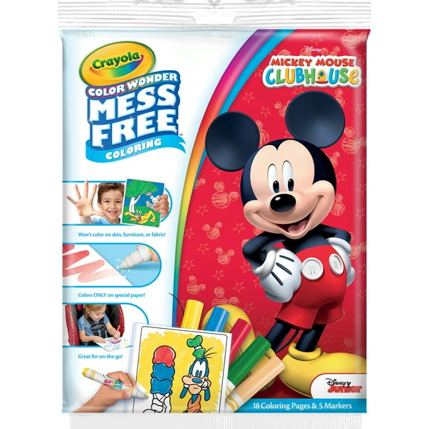 Crayola Color Wonder Mickey Mouse Clubhouse, Mess Free, 5 Markers, 18 ...