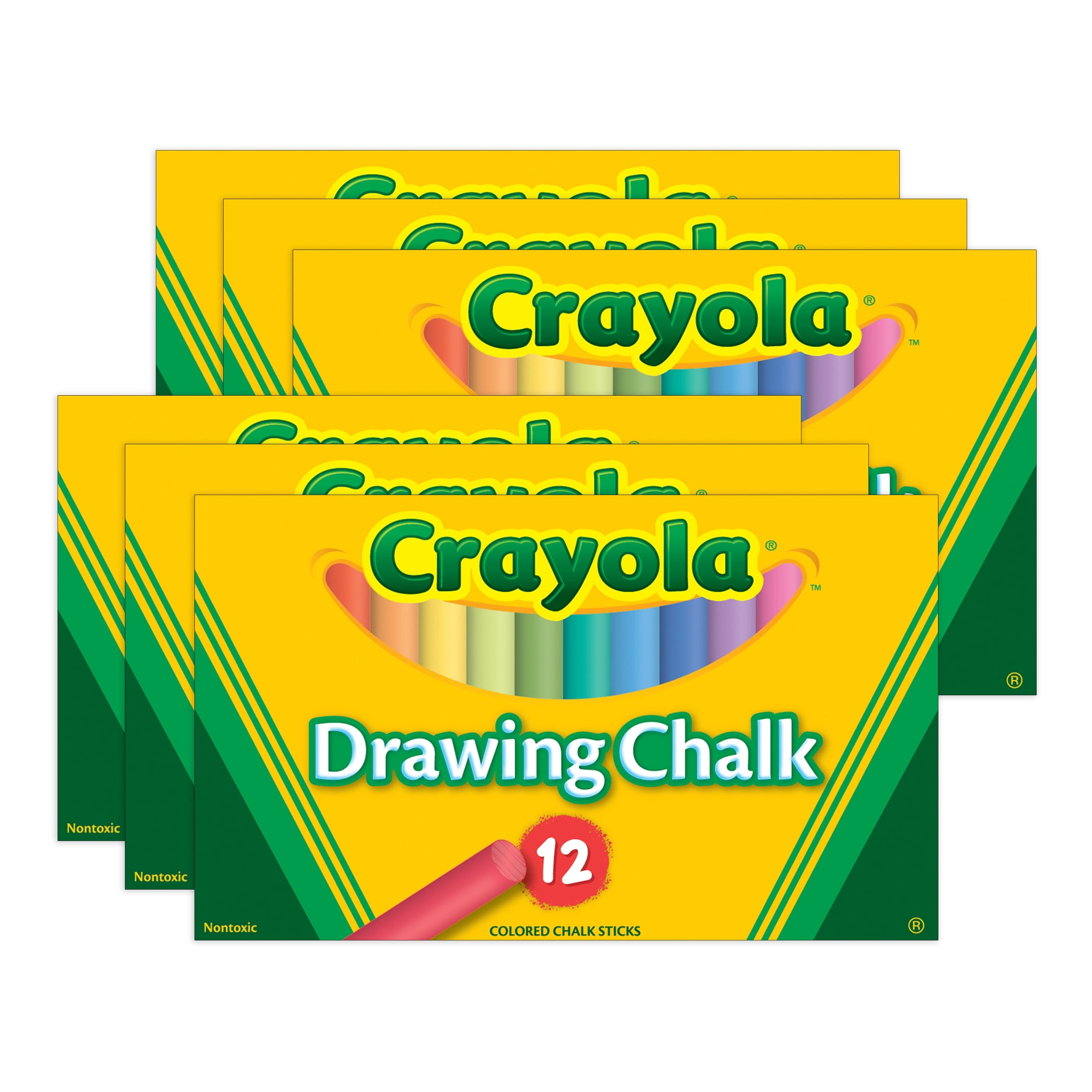 Crayola Colored Drawing Chalk, 12 Colors Per Pack, 6 Packs - Walmart.com