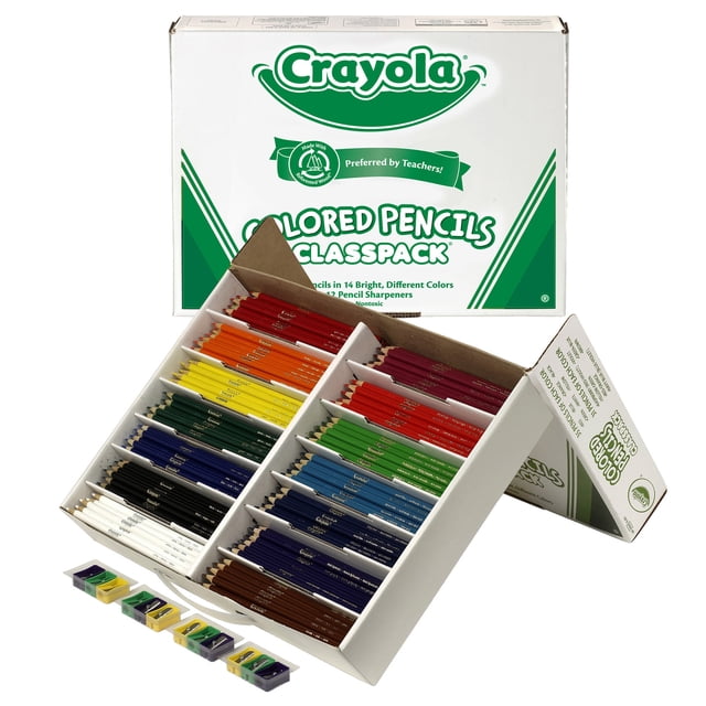 Crayola Classroom Colored Pencil Classpack, 14 Assorted Colors, Set of ...