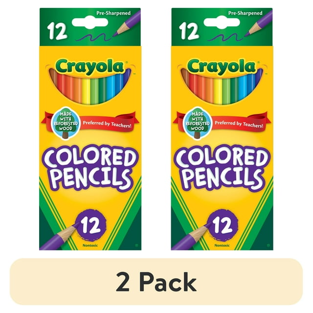 (2 pack) Crayola Colored Pencil Set, 12 Ct, Back to School Supplies for ...