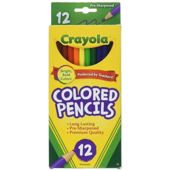 Crayola Colored Pencils, 12 Count, Pre-Sharpened, Soft Leads, Smooth ...
