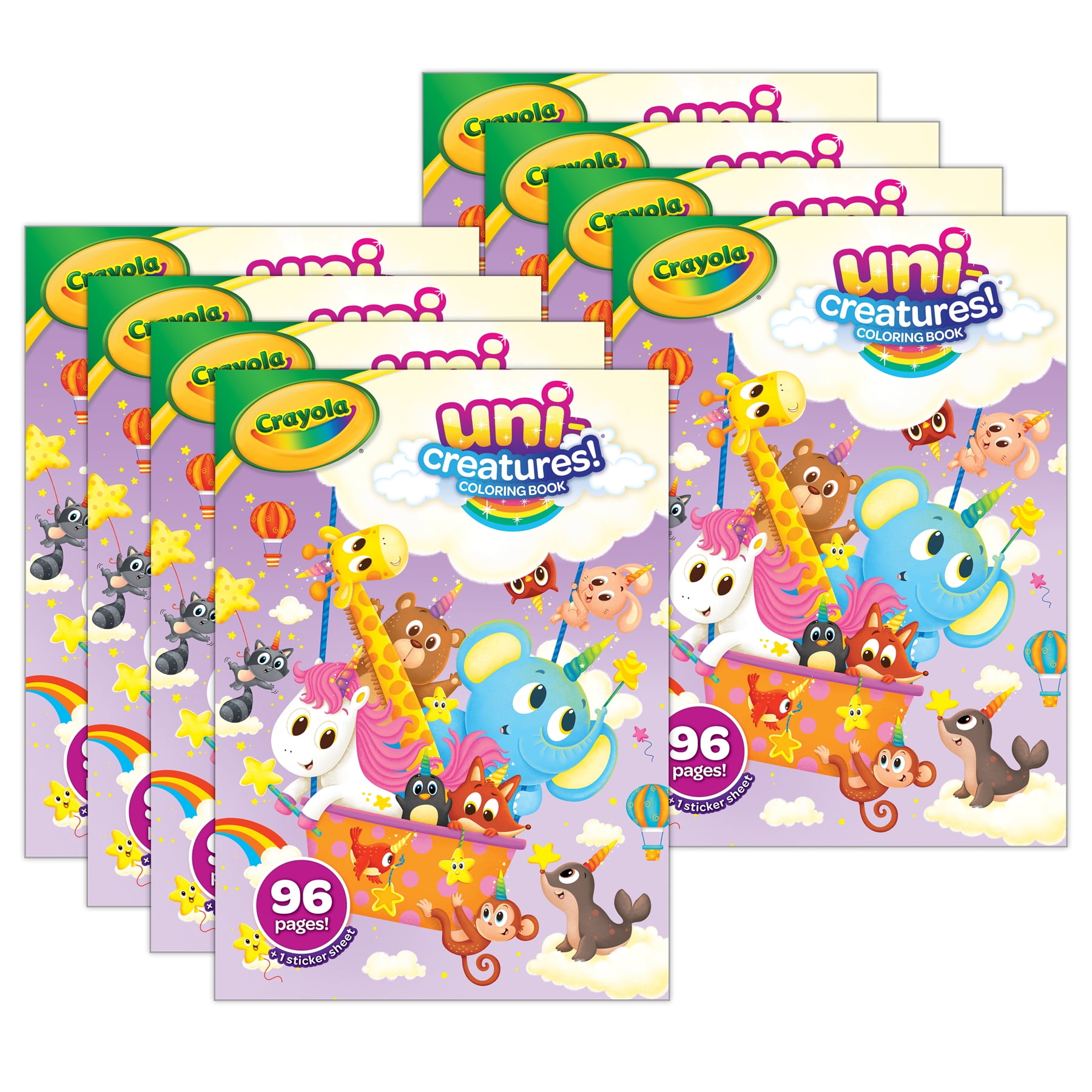 Crayola Coloring Book, Uni-Creatures, 96 Pages, Pack of 8 - Walmart.com