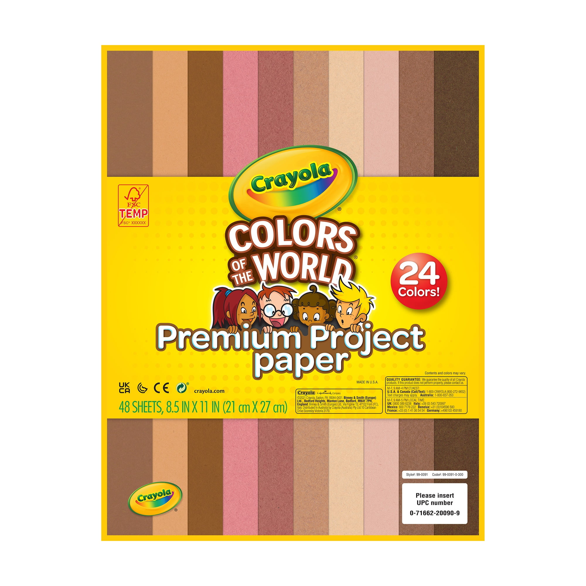 Crayola Colors of the World Construction Paper, 8.5 x 11 Inches, 48 ...