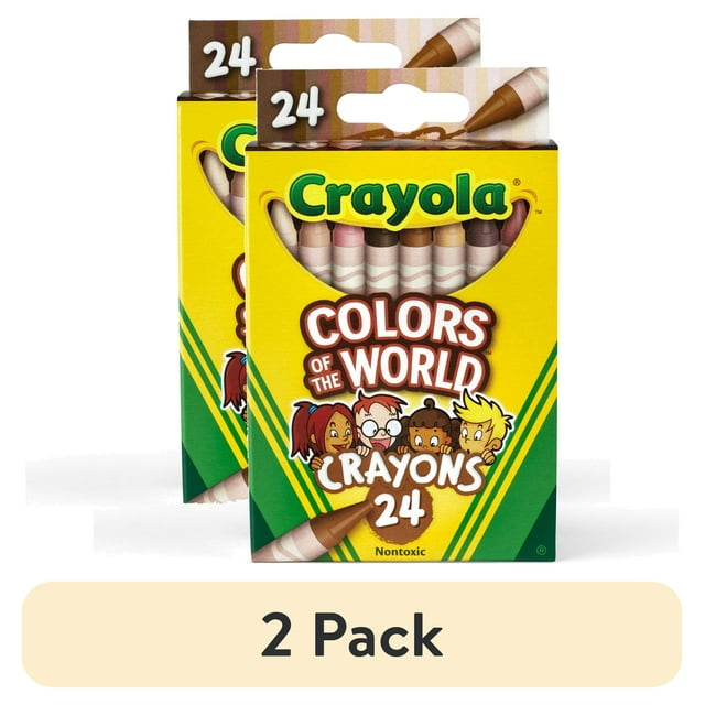 (2 pack) Crayola Colors of the World Crayons, 24 Ct, Skin Tone Crayons ...