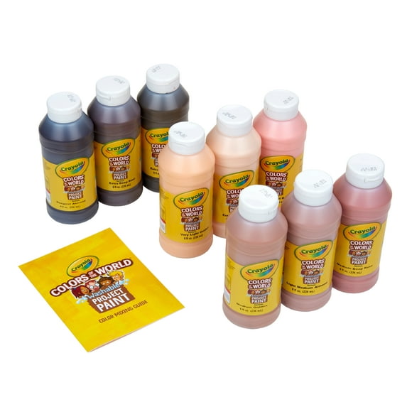 Crayola Colors of the World Washable Paint, 9 Pieces, Skin Tone Kids ...