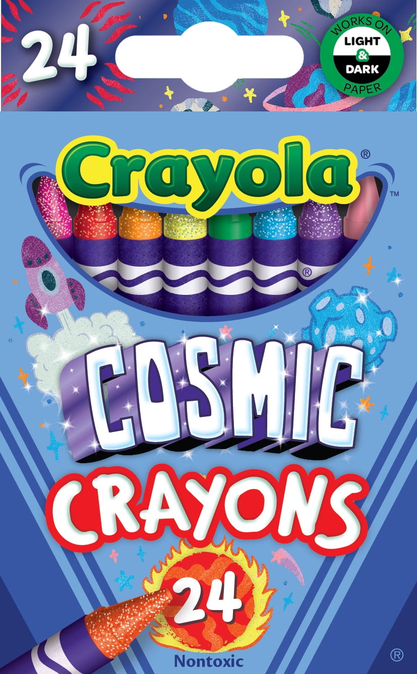 Crayola Cosmic Sparkle Crayons, Pearl & Glitter Colors, 24 Count ...