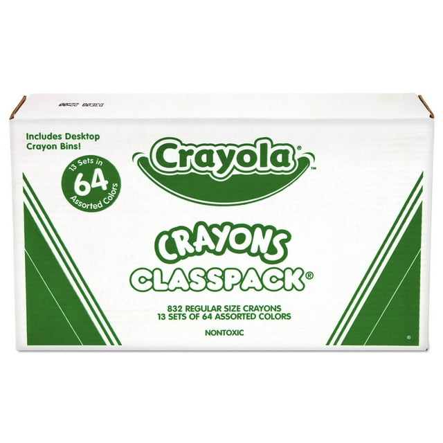 Crayola Classpack Crayons, Classic 64 Colors, Bulk Pack of 832 ...