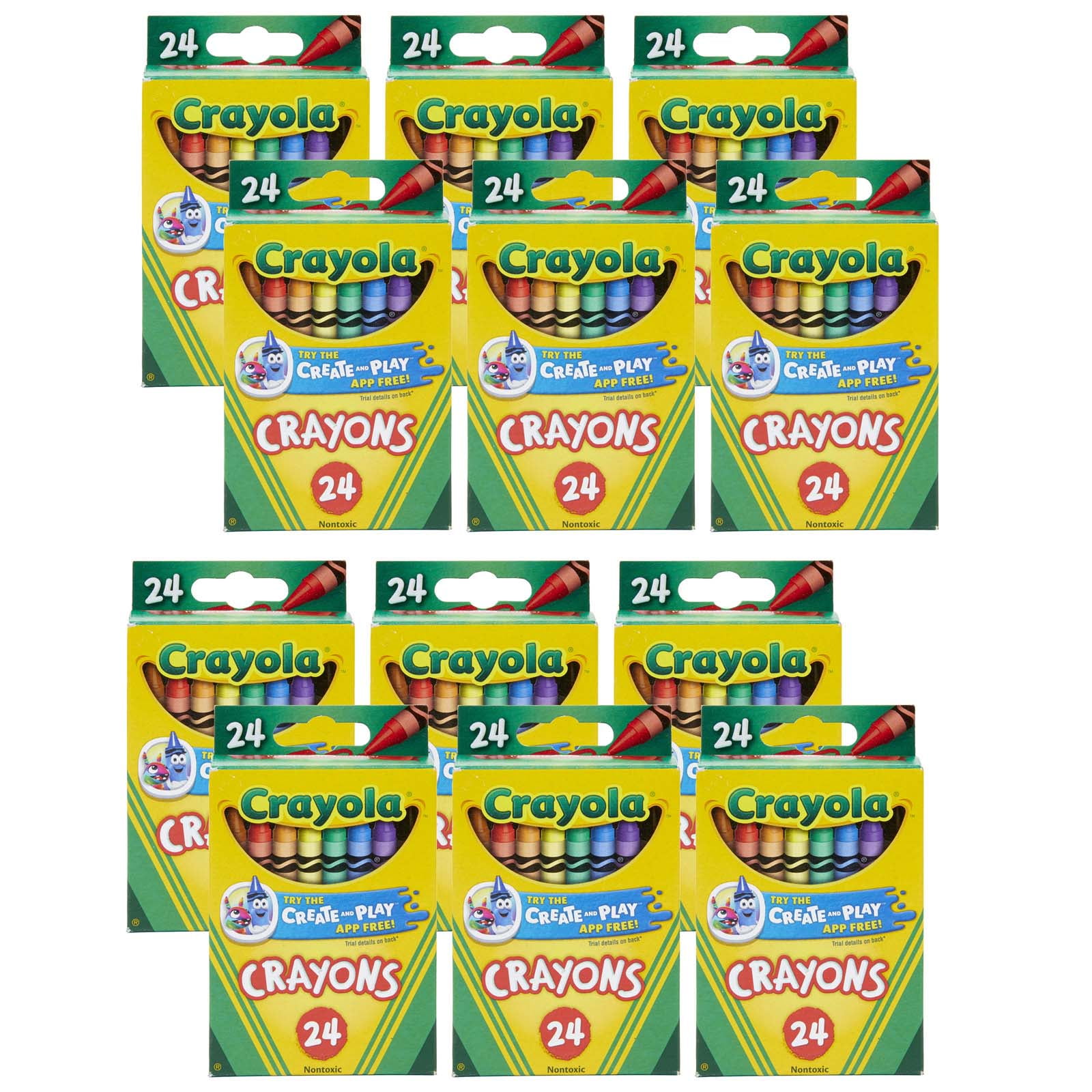Crayola Crayons 24 Count in a Box for Classroom - 12 Packs for Teachers ...