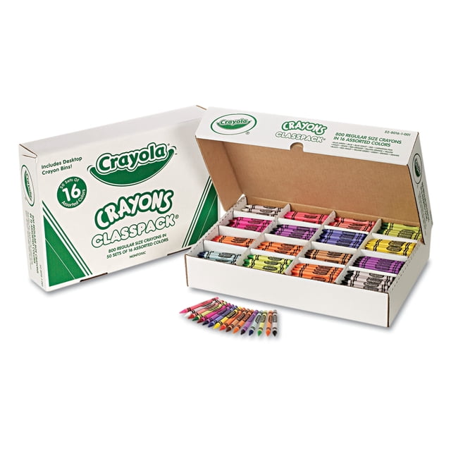 Free Shipping! Crayola Bulk Pack Regular Size Crayons, 16 Colors, 800 ...