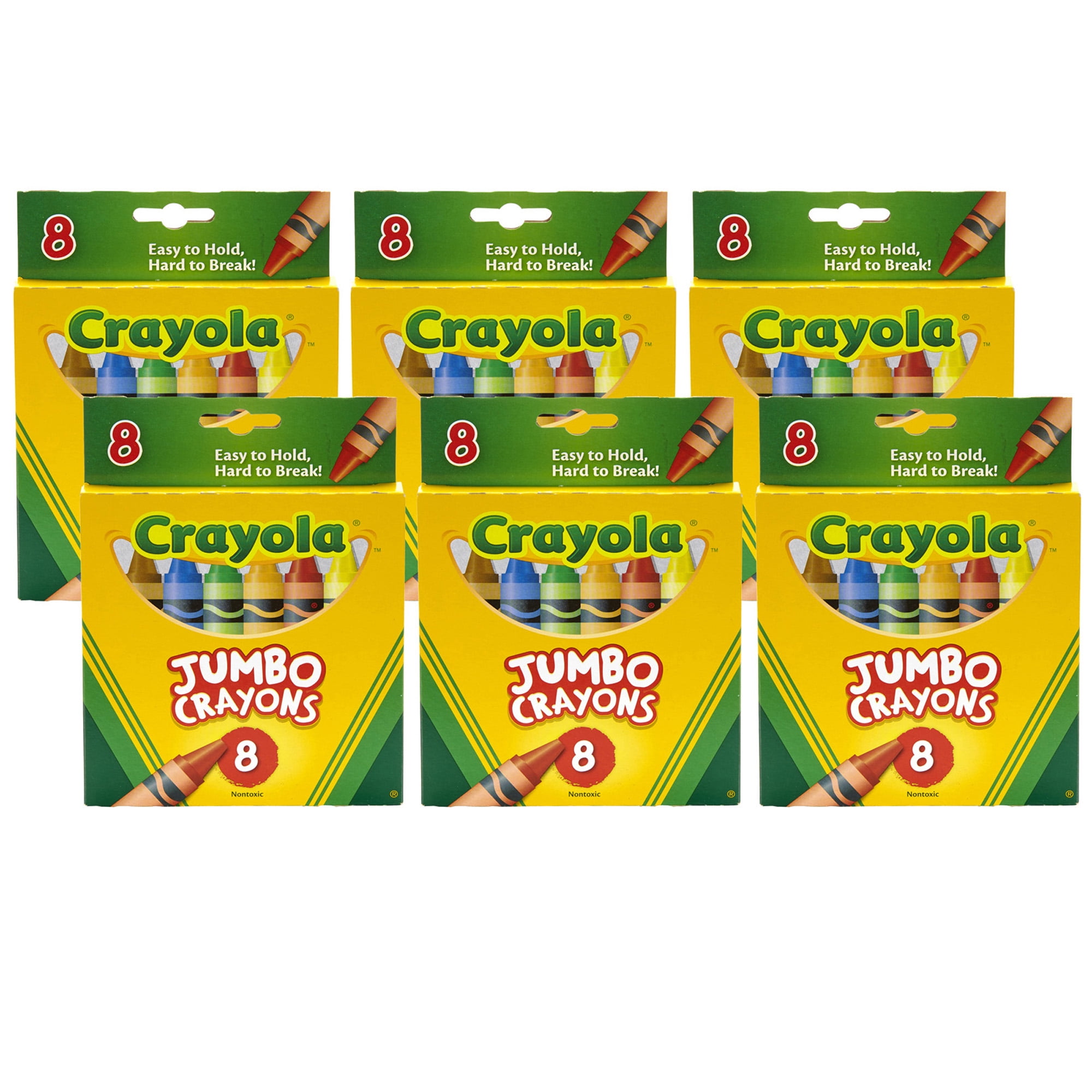Crayola Large Bold Bright Crayons, Jumbo Size, 8 Colors Per Box, Set Of ...