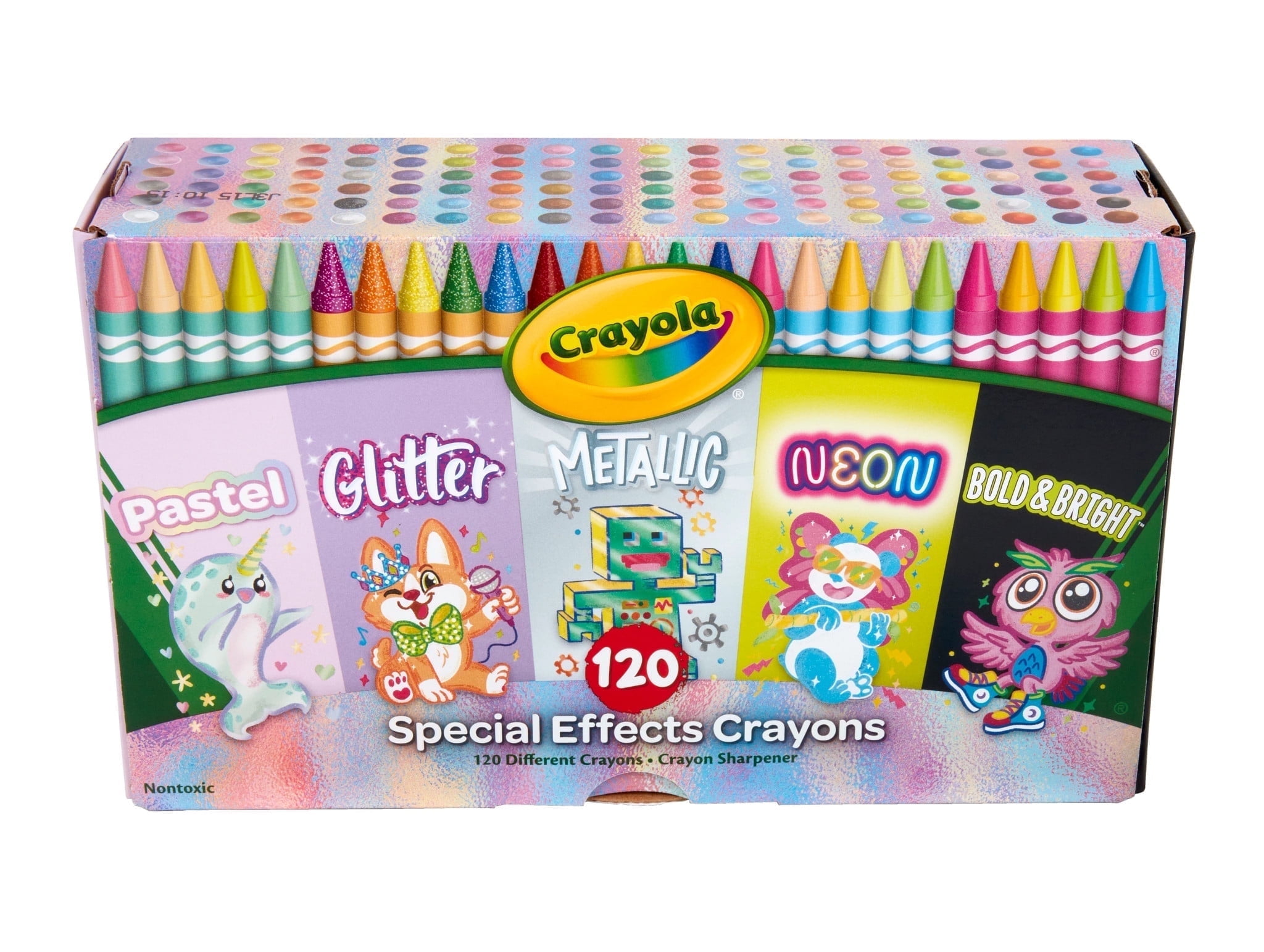 Crayola Specialty Crayons, 120 Count, Pastel, Metallic, Neon, Glitter ...