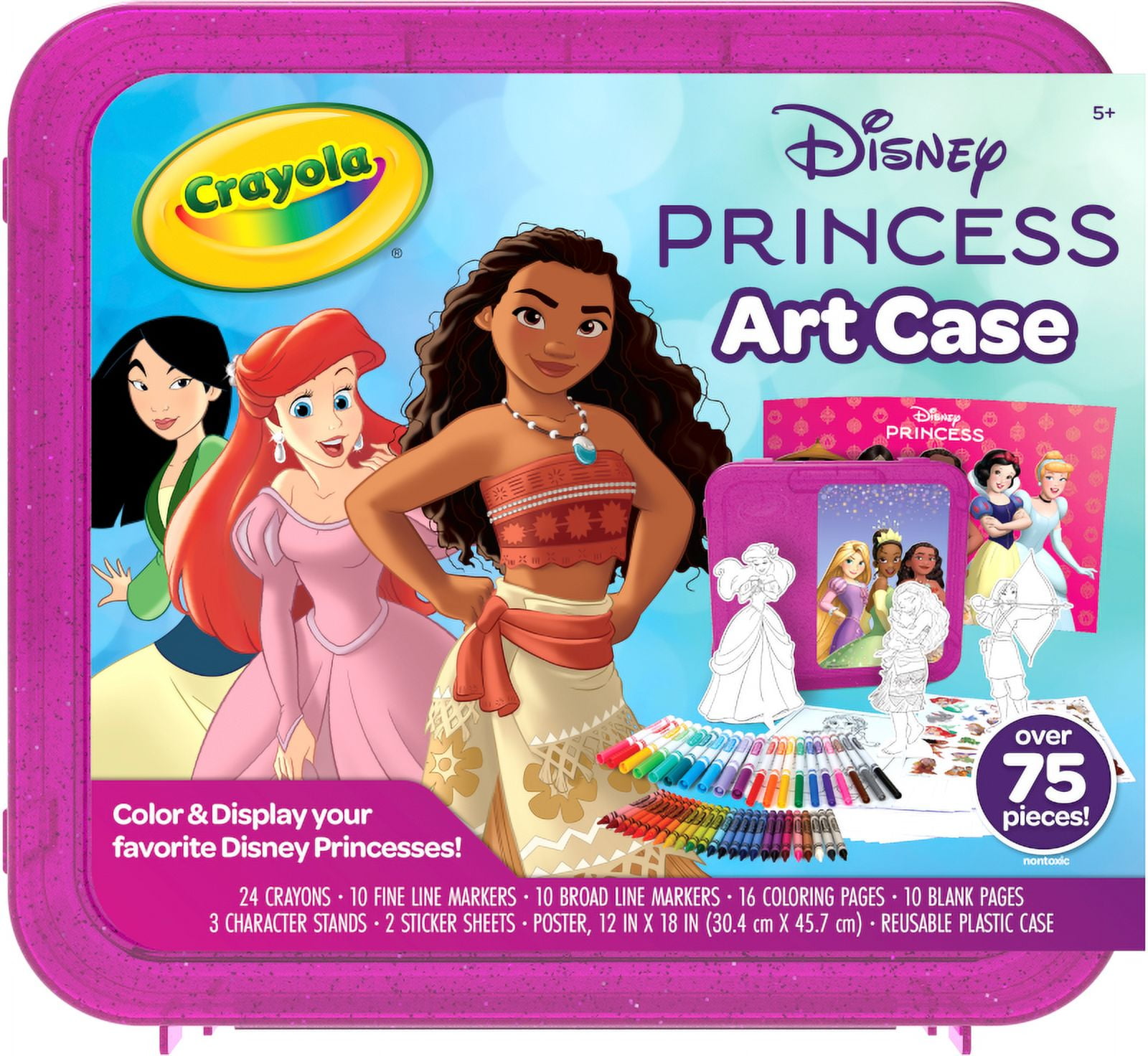 Crayola Disney Princess Art Case, 75 Pieces, Holiday Gift for Girls ...