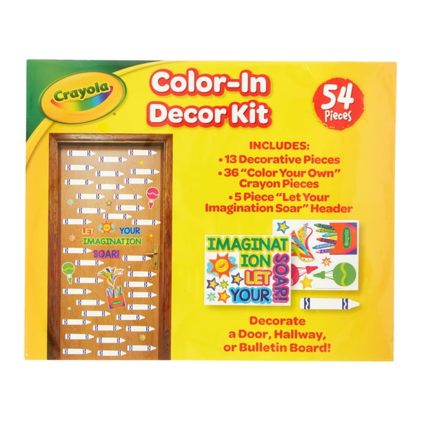 Crayola DIY Color-in Décor Kit, 54 Pieces, Classroom, Decorate ...