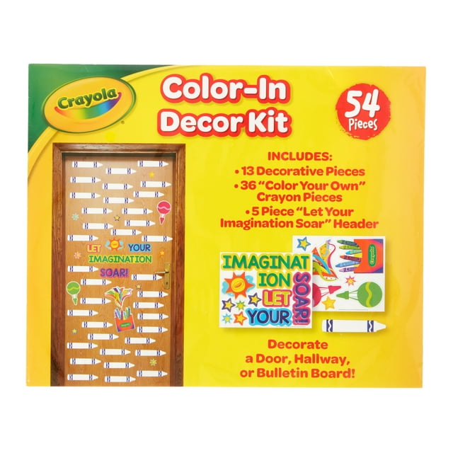 Crayola DIY Color-in Décor Kit, 54 Pieces, Classroom, Decorate ...