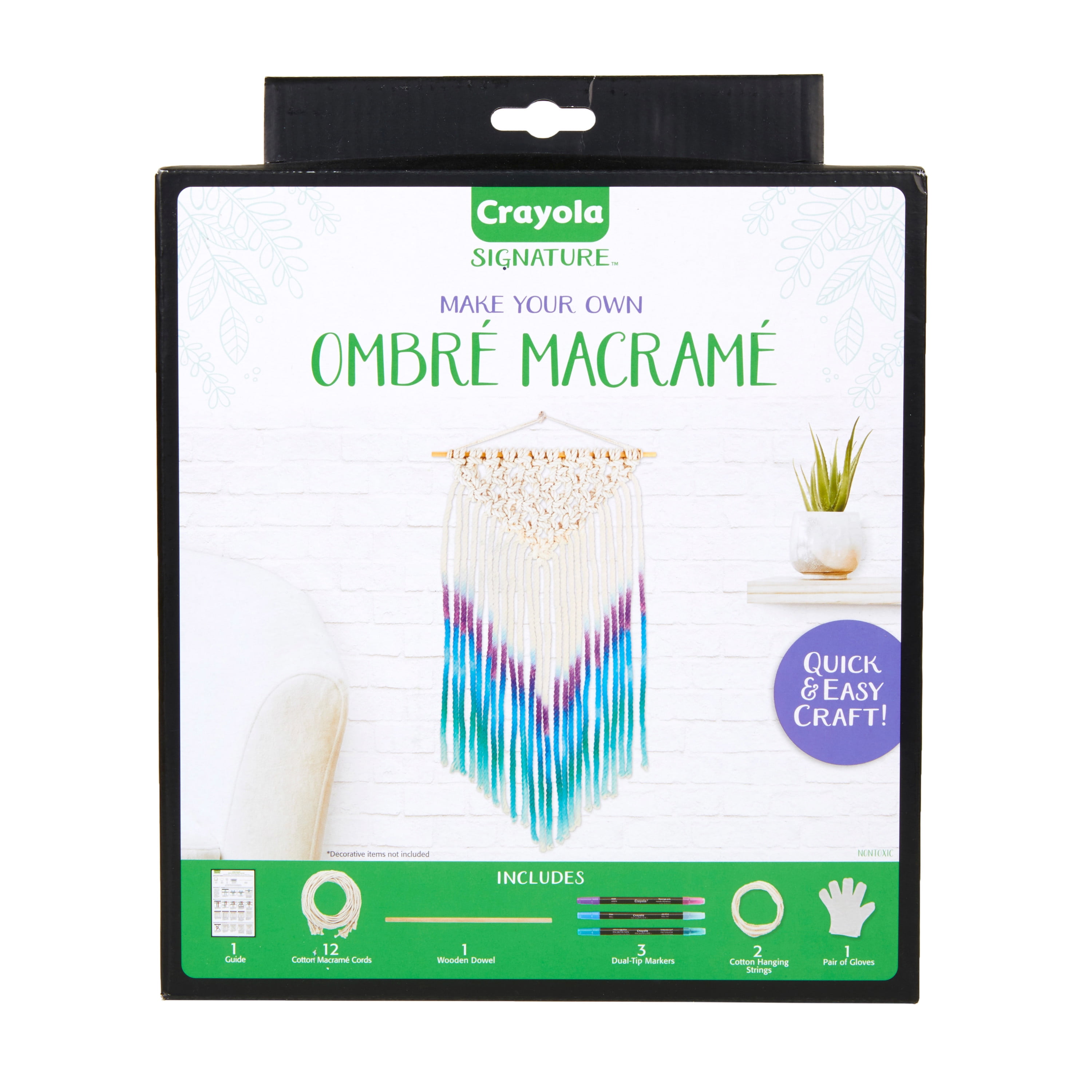 Crayola DIY Macrame Wall Hanging Kit, Ombre Macrame Supplies, Unisex ...