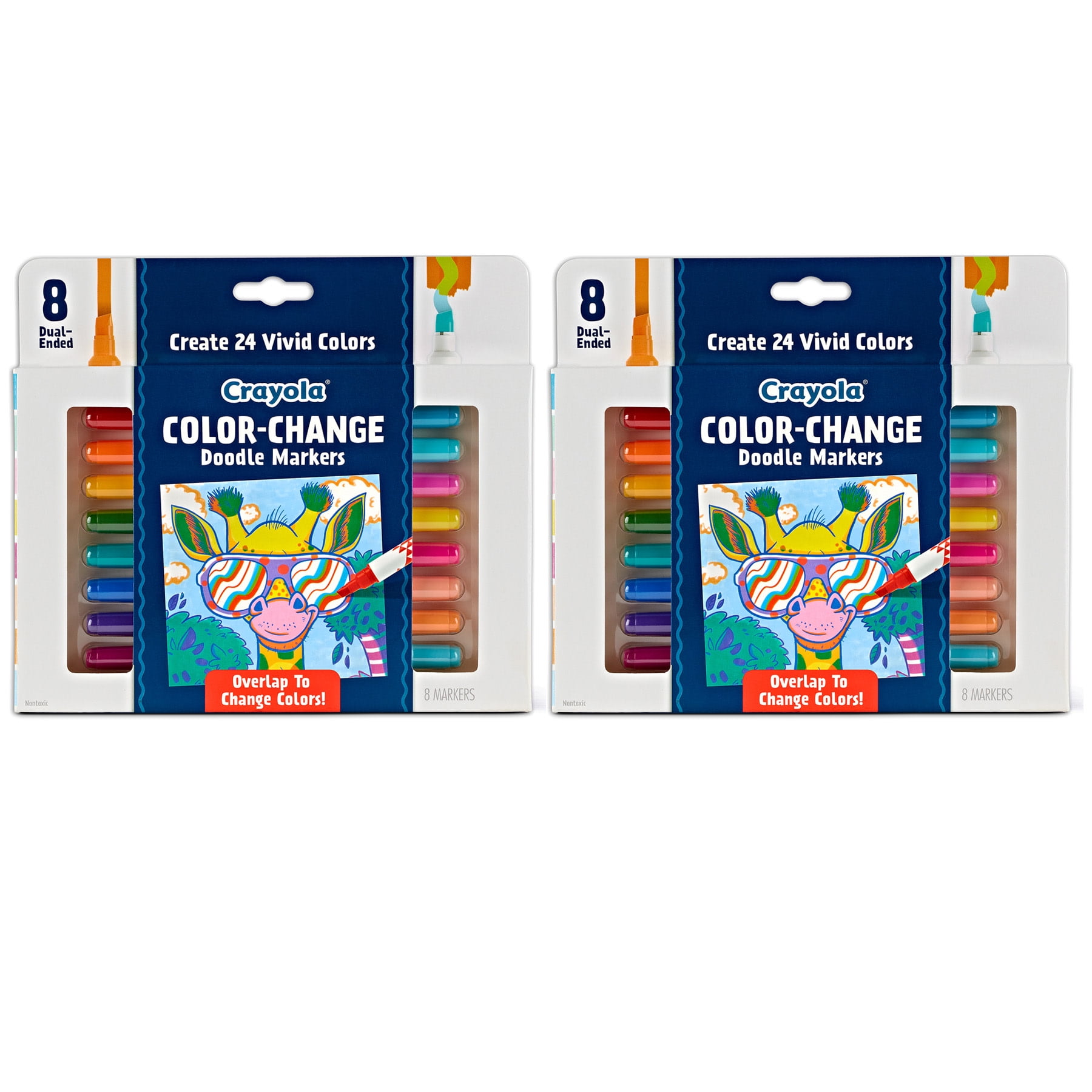 Crayola Doodle & Draw Color Change Doodle Marker, 8 Per Pack, 2 Packs ...