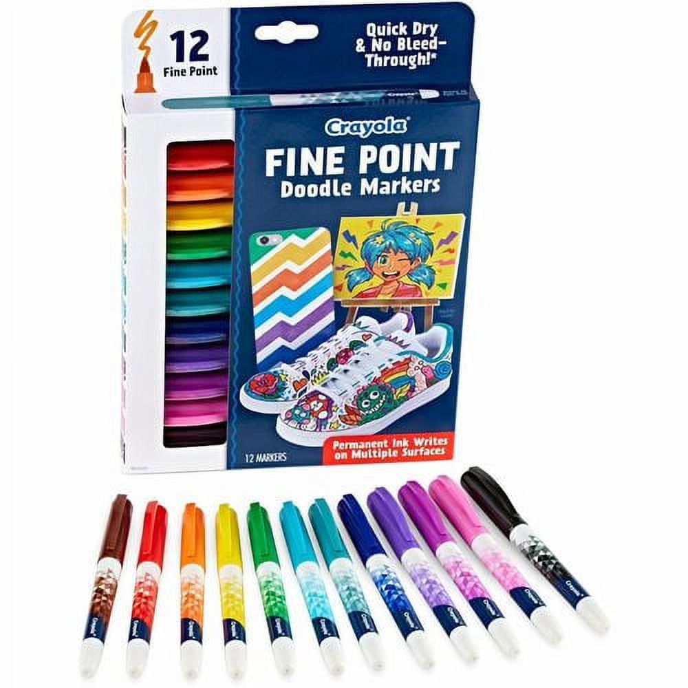 Crayola Doodle Markers - Fine Marker Point - Multicolor - 12 / Pack ...