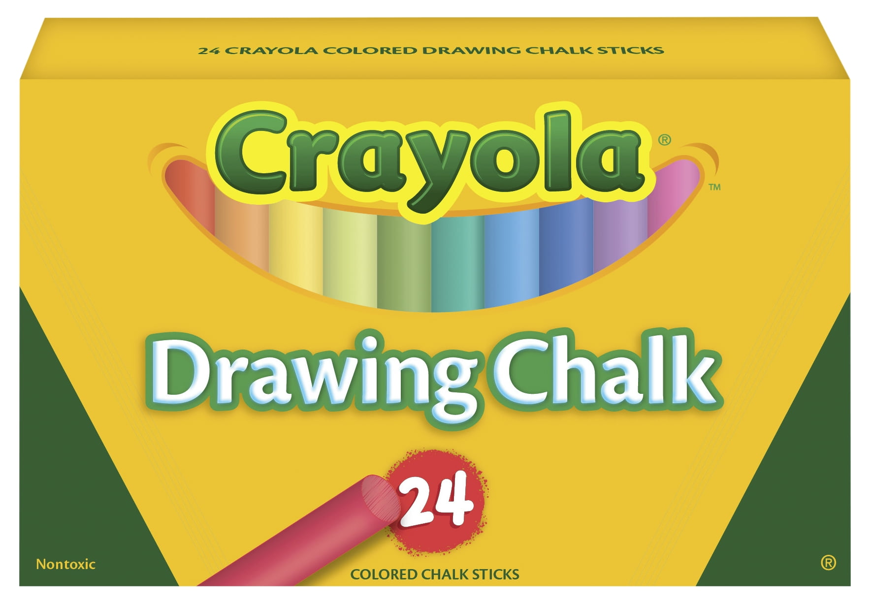 Crayola Drawing Colored Art Chalk Set, 24 Vibrant Colors, Non-Toxic ...